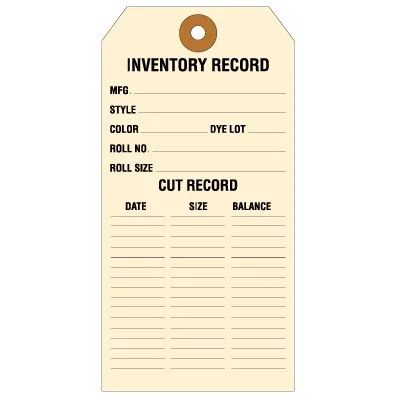 Inventory Record Carpet Tags - AMS Printing