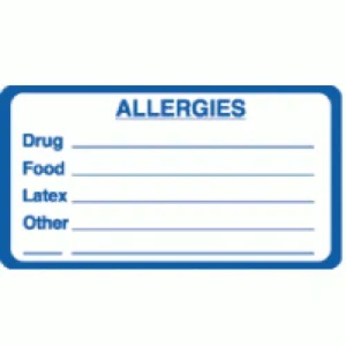 ALLERGY Alert Labels - AMS Printing