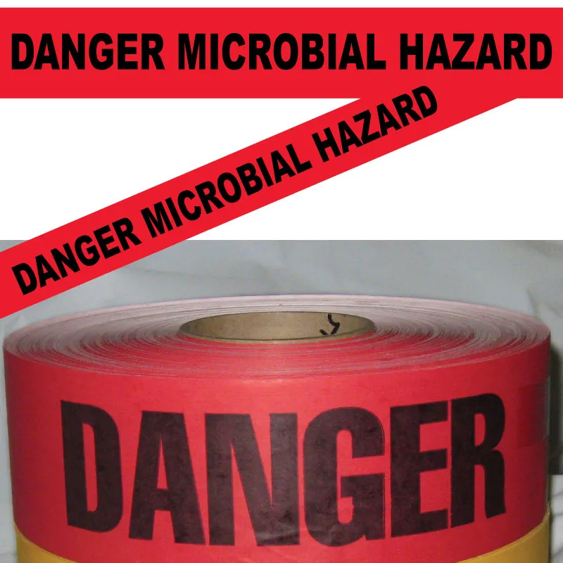 Danger Microbial Hazard Do Not Enter Barricade Tape - AMS Printing