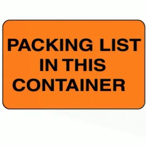 "Packing List In This Container" Label - AMS Printing