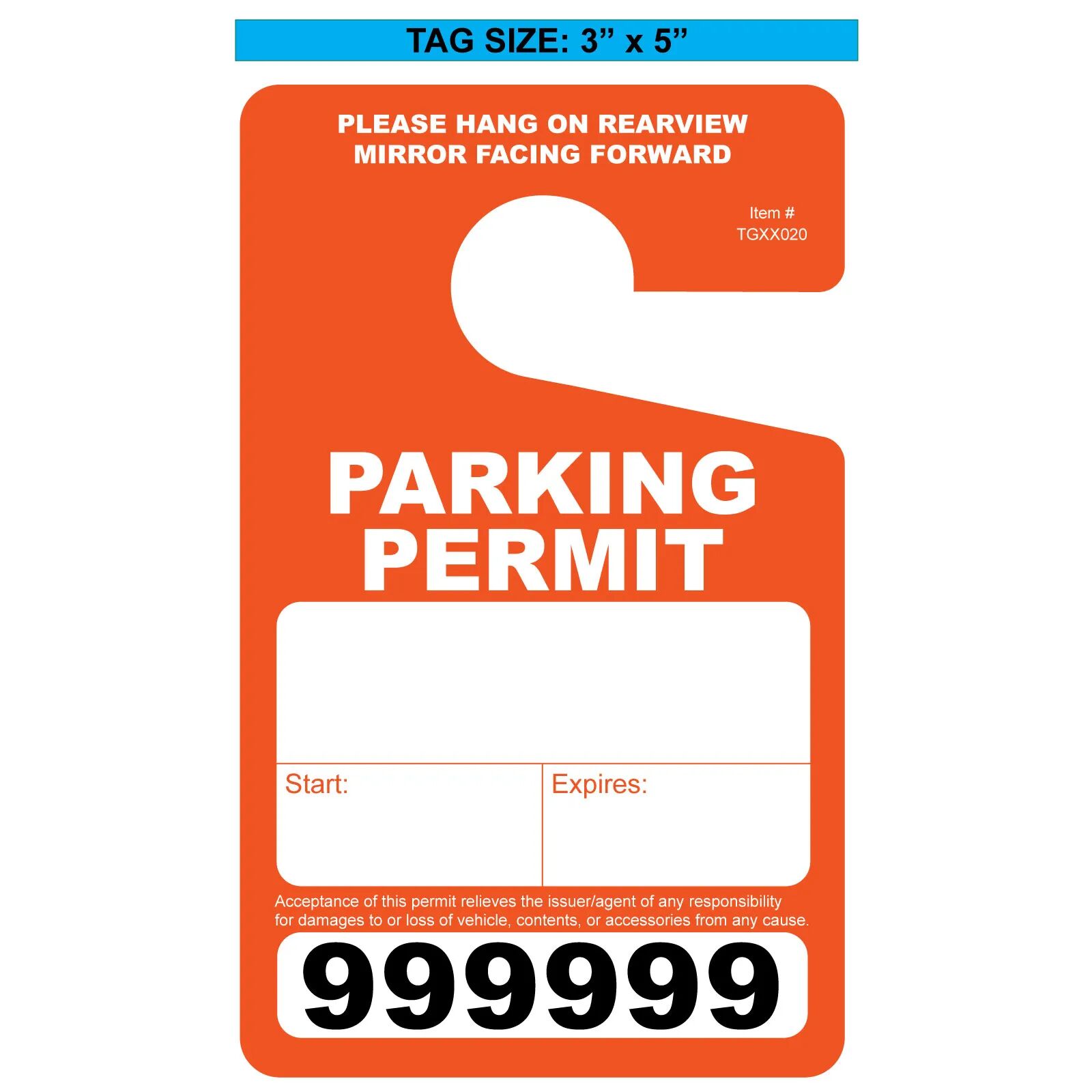 Temporary parking permits tags - Rear view mirror tags - AMS Printing