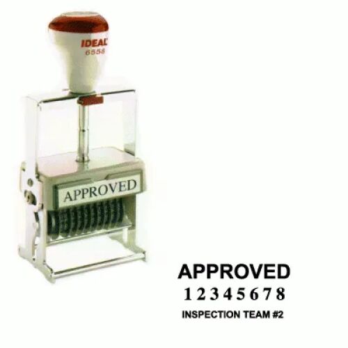 Metal Self Inking Numbers Plus Text Stamp - AMS Printing