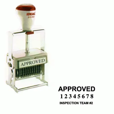 Metal Self Inking Numbers Plus Text Stamp - AMS Printing