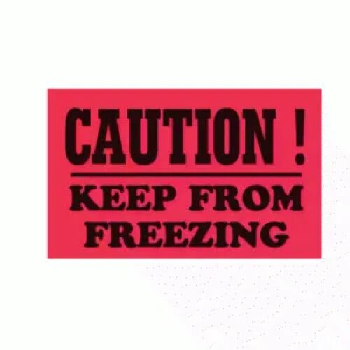 Fl. Red "CAUTION! KEEP FROM FREEZING" Label - AMS Printing