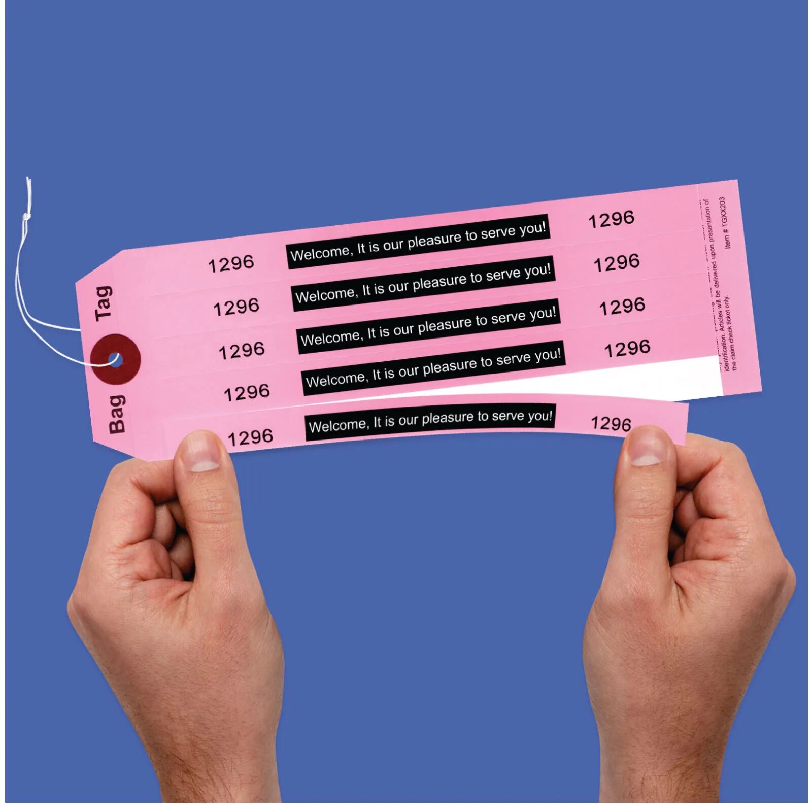 Pink Colored Baggage Claim Check Tags with 5 Labels - AMS Printing