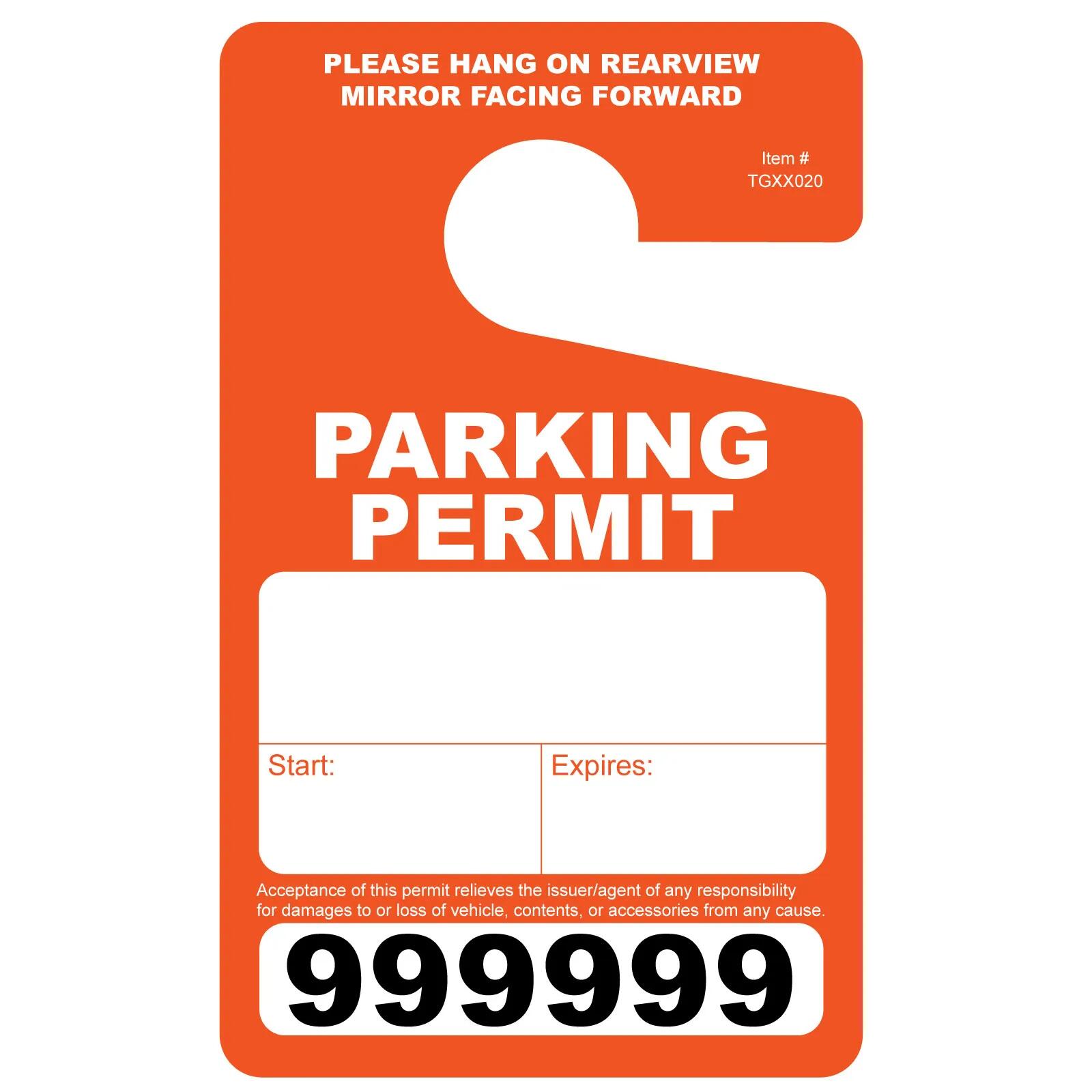 Temporary parking permits tags - Rear view mirror tags - AMS Printing