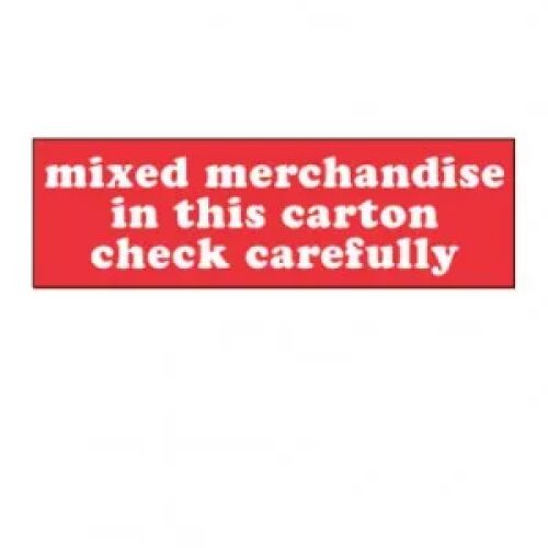 "Mixed Merchandise In This Carton Check" Label - AMS Printing