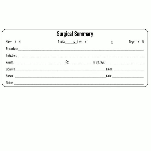 Surgical Summary Labels - AMS Printing