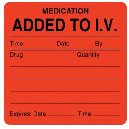 IV/ Medication Added Labels - AMS Printing
