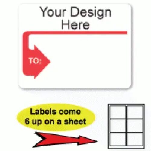 Red Colored Border Arrow Laser Label (LLML-12) - AMS Printing