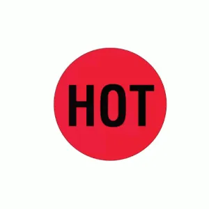 Fluorescent Red "HOT" Label - AMS Printing