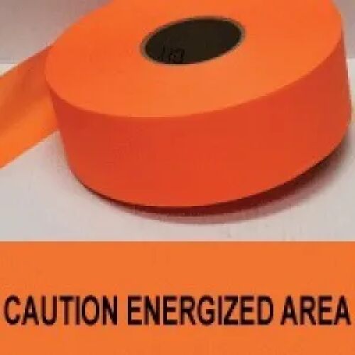 Caution Energized Area Tape, Fl. Orange - AMS Printing