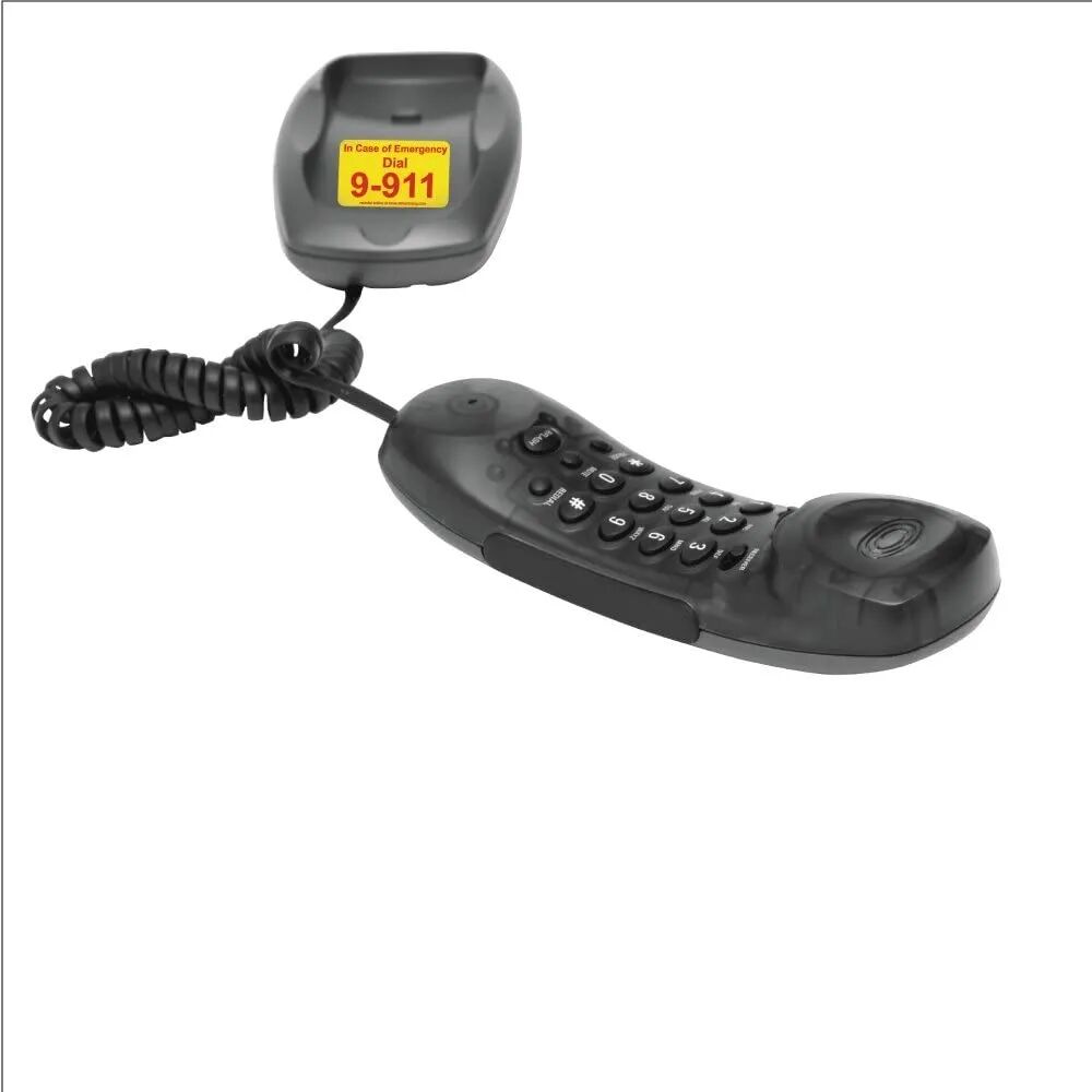 Emergency Dial 9-911 Label, 1.25" x 2", Yellow & Red - AMS Printing