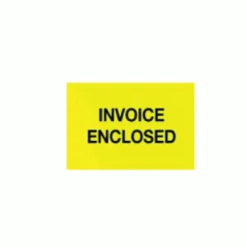 "Invoice Enclosed" Yellow Label - AMS Printing