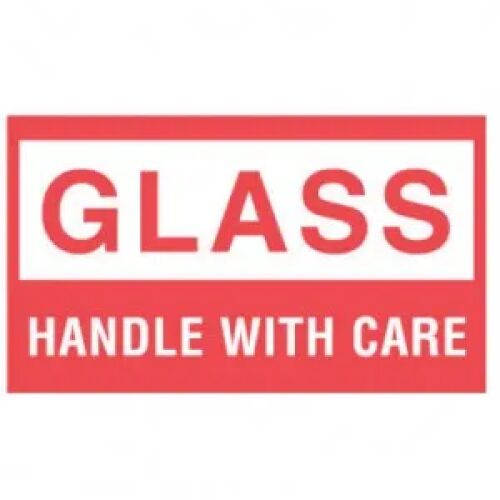 "GLASS HANDLE WITH CARE" Label - AMS Printing