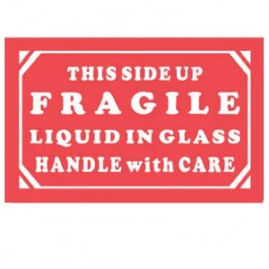 "This Side Up Fragile Liquid in Glass" Label - AMS Printing