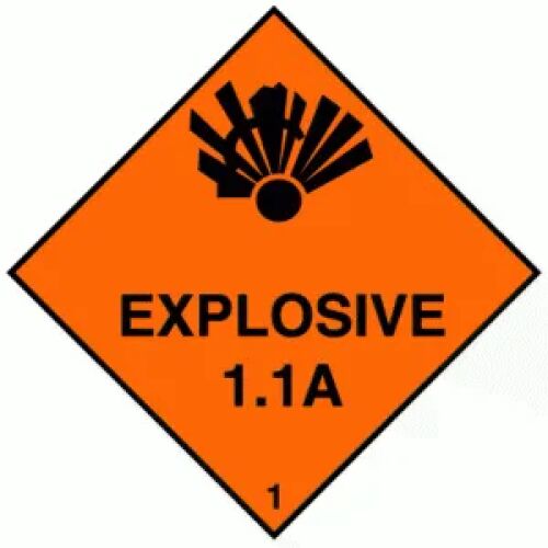 "EXPLOSIVE 1.1A" - D.O.T. Label - AMS Printing