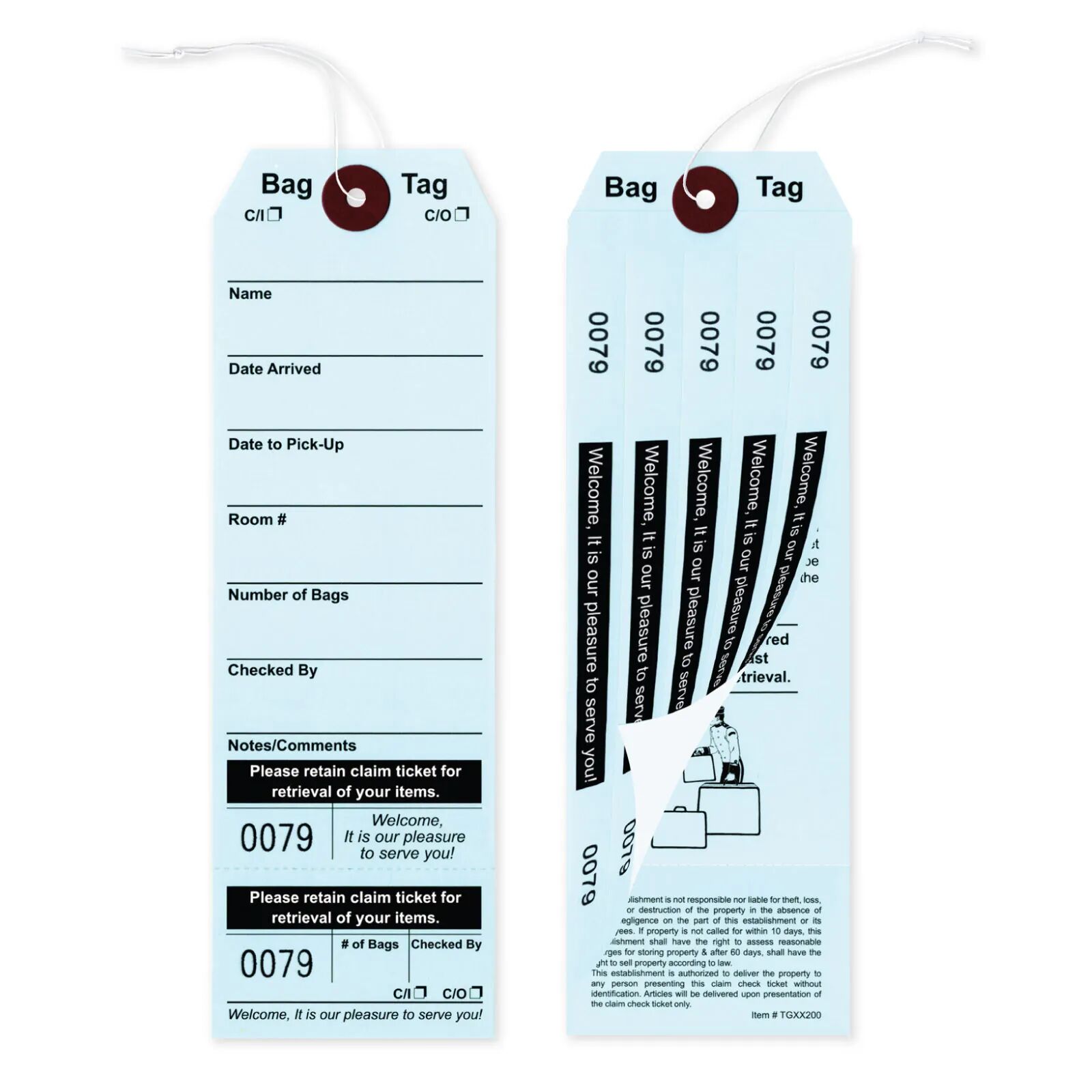 Hospitality tags with labels for luggage, and bags. - AMS Printing