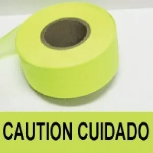 Caution Cuidado Caution Tape, Fl. Lime - AMS Printing