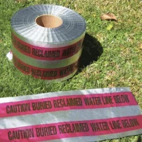 Caution Buried Rec. Water Line Below-Black/Orange - AMS Printing