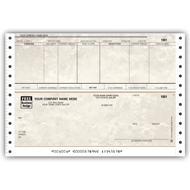 CB351, Marble Continuous Payroll Check - AMS Printing