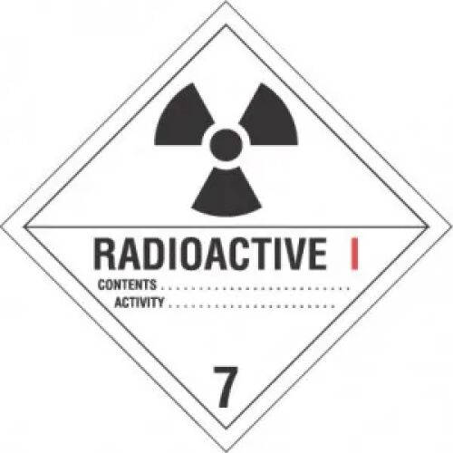 "RADIOACTIVE I 7" - D.O.T. Label - AMS Printing