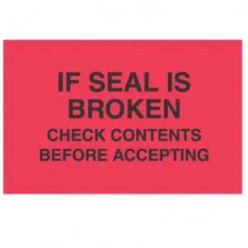 "IF SEAL IS BROKEN CHECK CONTENTS" Label - AMS Printing