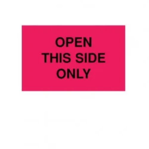 "OPEN THIS SIDE ONLY" Label - AMS Printing