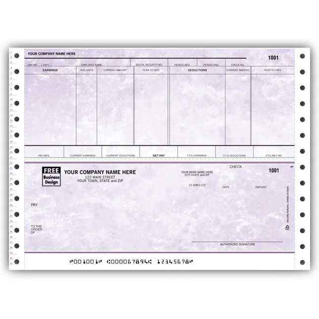CB321, Marble Continuous Payroll Check - AMS Printing