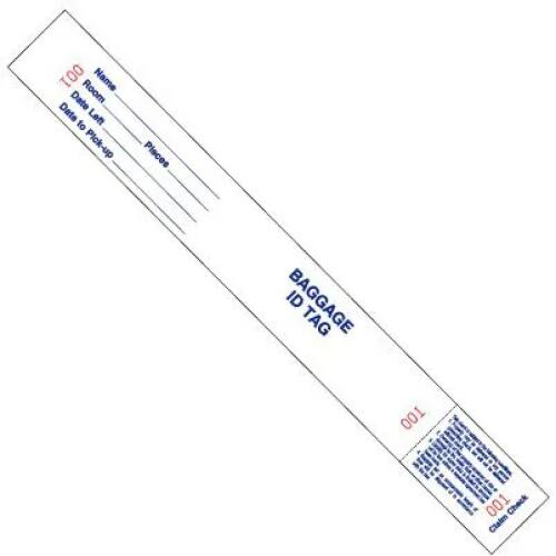 Bag Tags with Transfer Tape on Back on Bright White Tag - AMS Printing