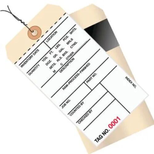 2 Part Inventory Tag with Transfer Tape-Pre-Wired - AMS Printing