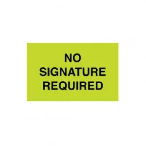 "NO SIGNATURE REQUIRED" Label - AMS Printing