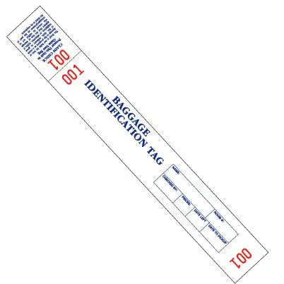 Cohesive Bag Claim Tags-Blue Ink and Consecutive Red Numbers - AMS Printing