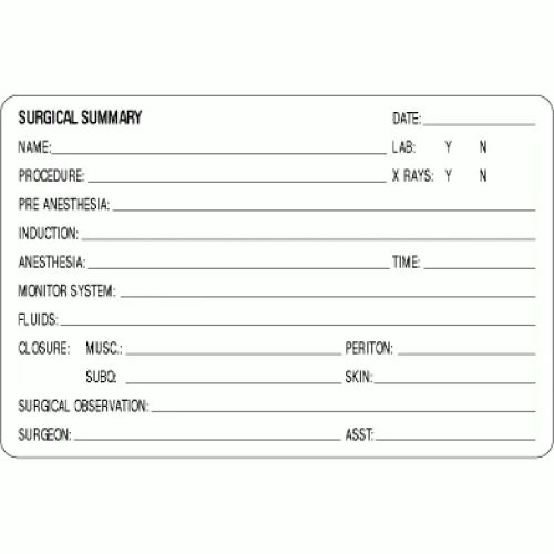 Surgical Summary Labels - AMS Printing
