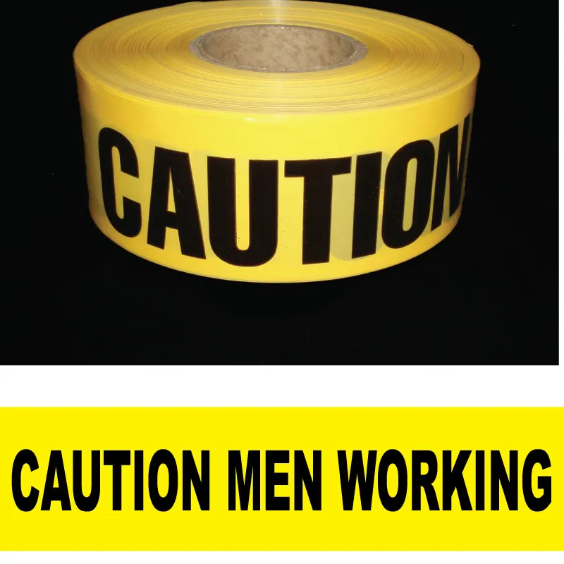 Caution Men Working Barricade Tape - AMS Printing