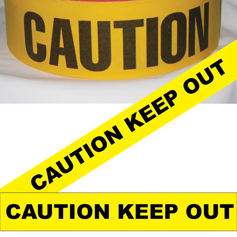 Caution Keep Out Tape, Fl. Yellow - AMS Printing