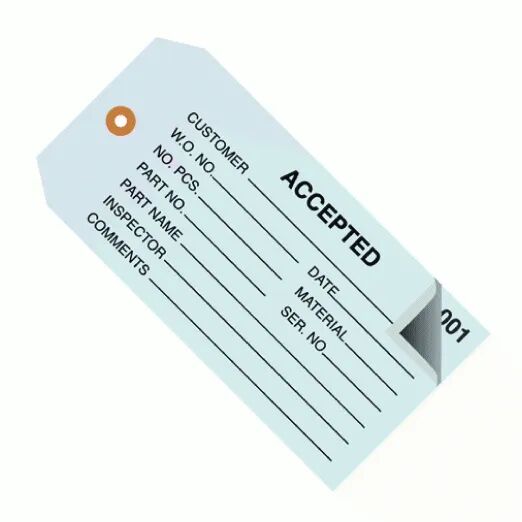 2 Part Inspection Tags, Plain - AMS Printing