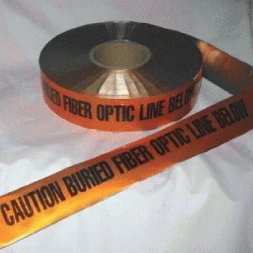 Caution Buried Fiber Optic Line Below-BlackOrange - AMS Printing