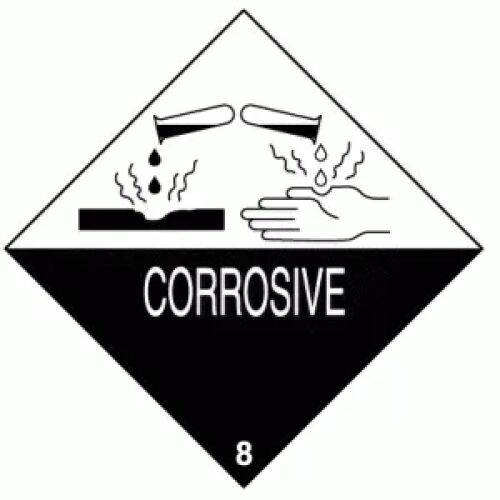 "CORROSIVE 8" - D.O.T. Label - AMS Printing