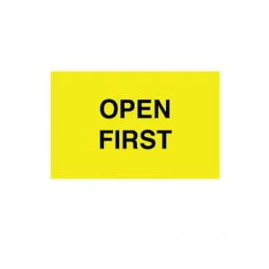 "OPEN THIS END" Label - AMS Printing