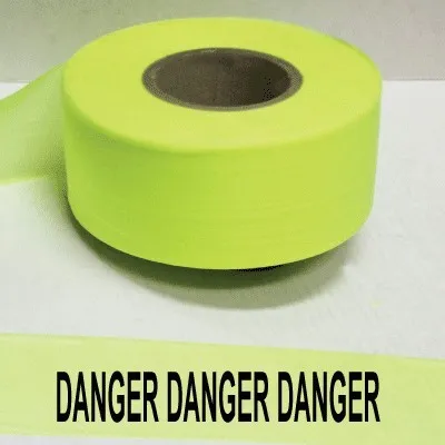 Danger Danger Danger Tape, Fl. Lime - AMS Printing