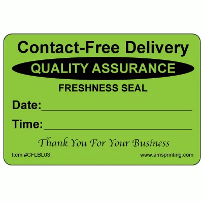 Fluorescent Contact-Free Delivery Labels - AMS Printing