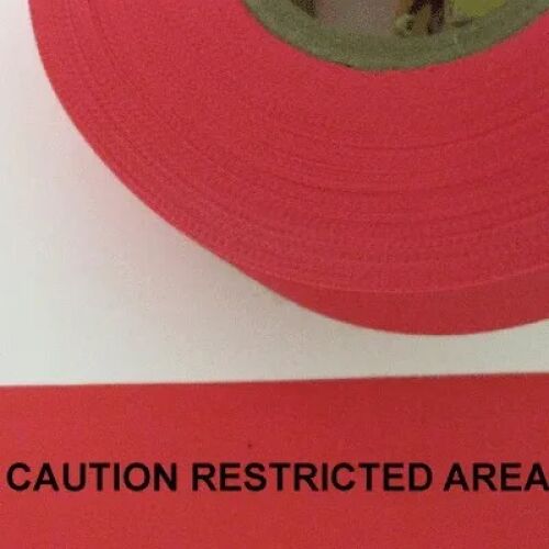 Caution Restricted Area Keep Out Tape, Fl. Red - AMS Printing