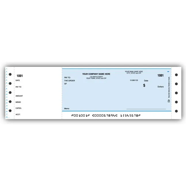 CW001C, Classic Continuous Personal Size Check - AMS Printing