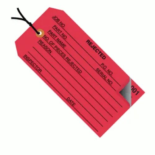 2 Part Inspection Tags, Pre-Strung - AMS Printing
