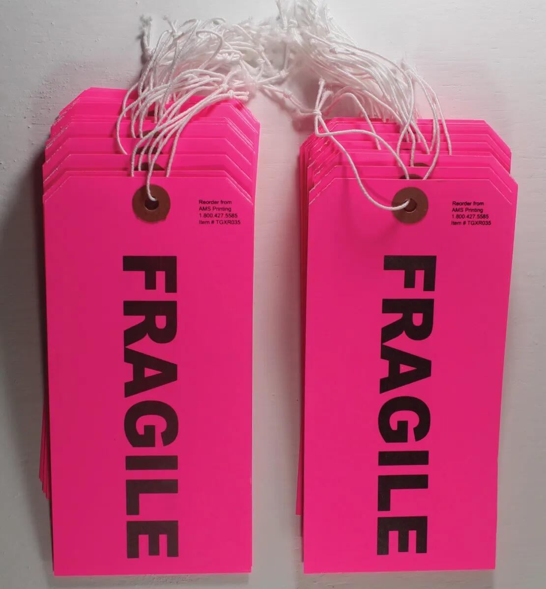 Hotel and Storage Tags for Handling Fragile Items in Luggage - AMS Printing