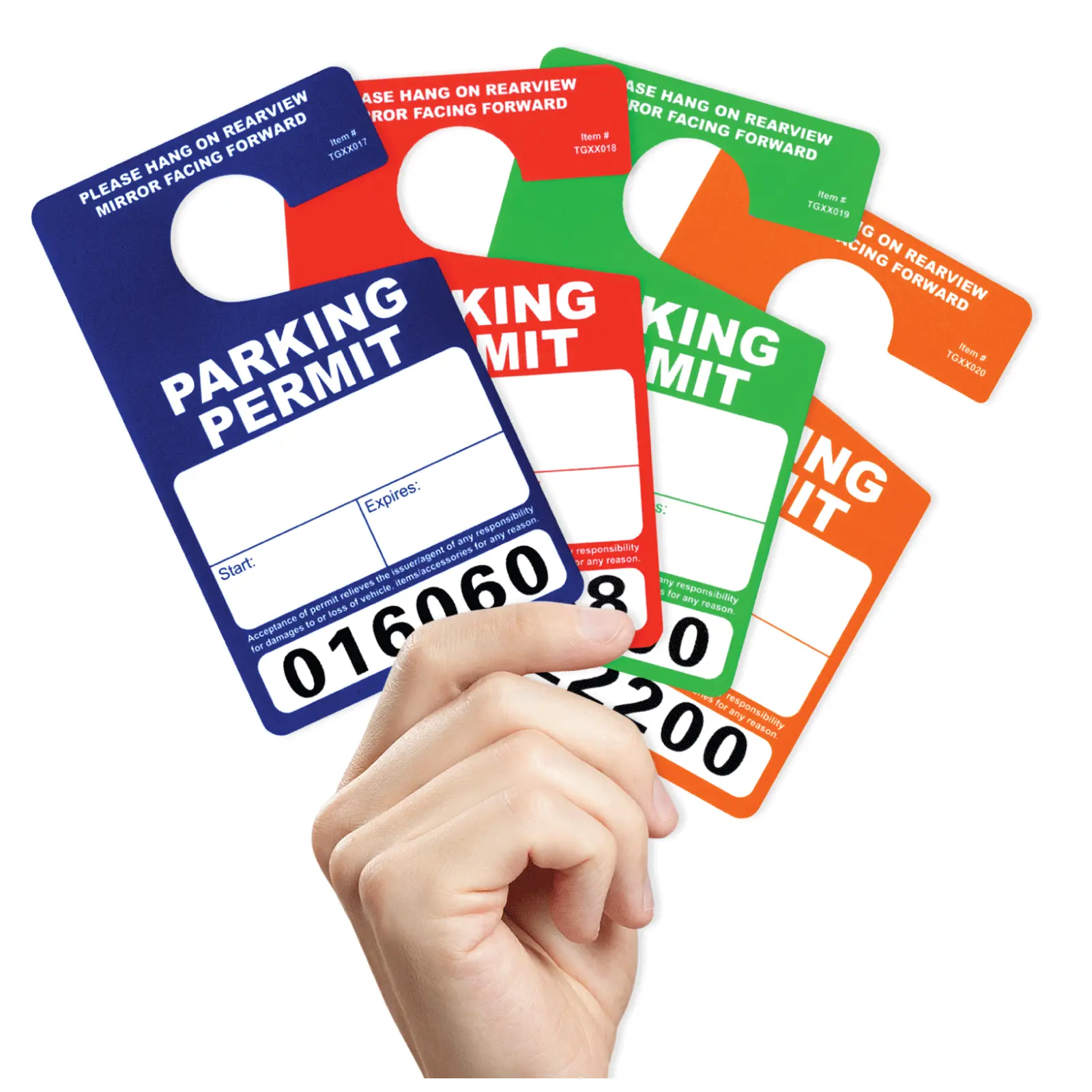 Temporary parking permits tags - Rear view mirror tags - AMS Printing