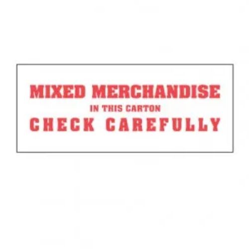 "Mixed Merchandise In This Carton Check" Label - AMS Printing
