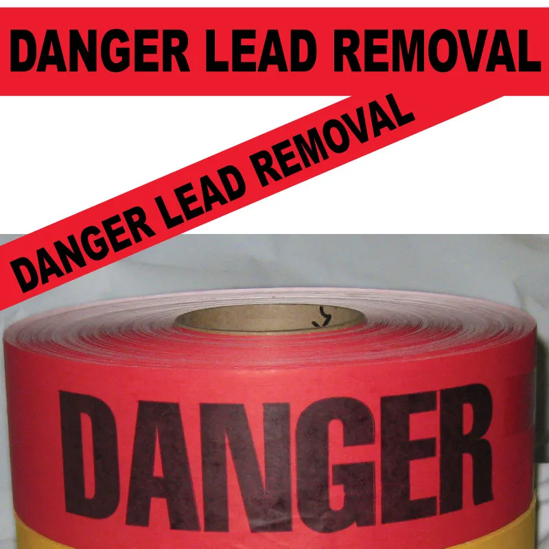 Danger Lead Removal, etc. Tape, Fl. Red - AMS Printing
