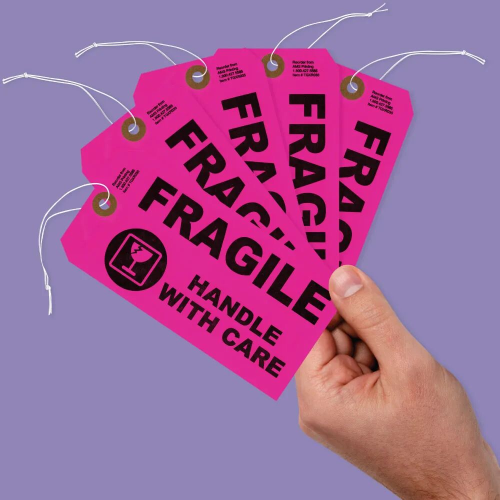 Hotel and Storage Tags for Handling Fragile Items in Luggage - AMS Printing